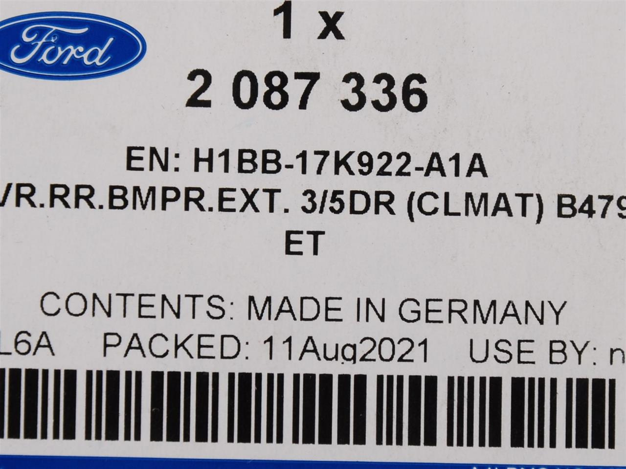 ZAŚLEPKA LISTWY ZDERZAKA TYŁ FIESTA 17- _ 2087336 _ H1BB-17K922-A1A ...